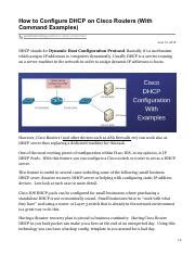 How To Configure DHCP On Cisco Routers With Command Examples Pdf How To Configure DHCP On