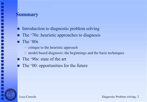 Ppt Diagnostic Problem Solving History And State Of The Art Powerpoint Presentation Id7058341