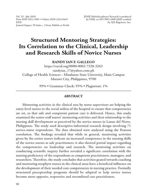 Structured Mentoring Strategies Pdf Nursing Mentorship