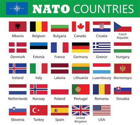 Banderas De Los Países Miembros De La Otan Dibujo De Las Banderas De