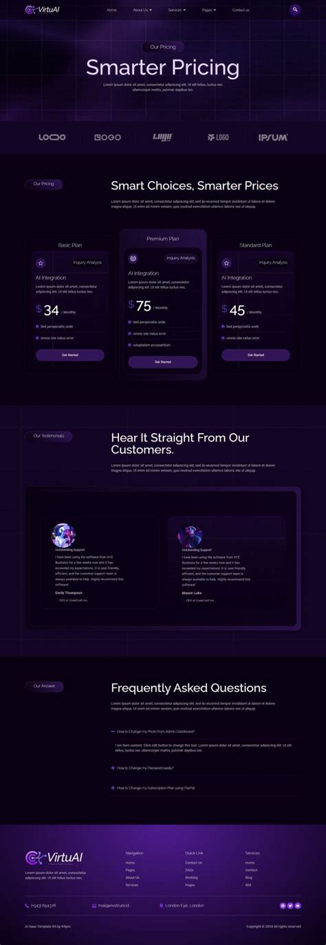 Virtuai Ai Saas And Digital Company Elementor Template Kit Wp Template Kits Ft Virtual