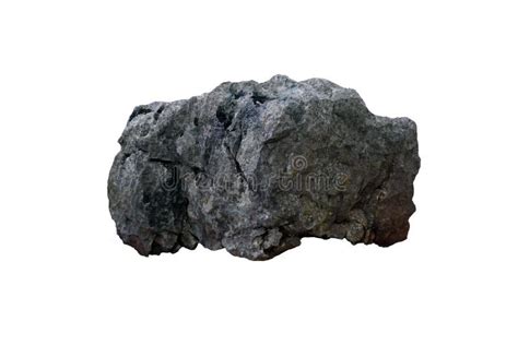 Cut Out A Large Limestone Boulder With Unusual Shape For Outdoor Garden Decoration Isolated On