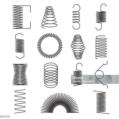금속 스프링 아이콘 유연한 나선형 선 강철 와이어 코일 격리 벡터 기호 0명에 대한 스톡 벡터 아트 및 기타 이미지 0명 강철 개념 Istock