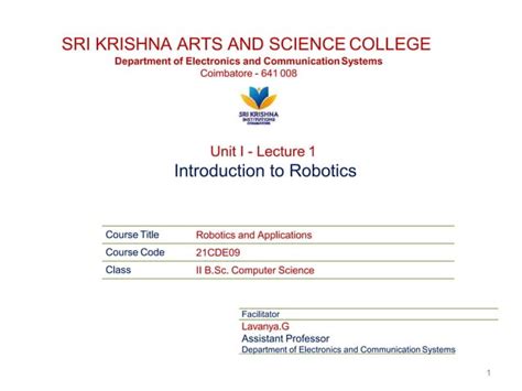 Lecture 1 Introduction To Roboticspptx