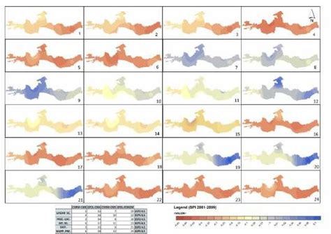 Spatial Drought Distribution For The Period Of 2061 2099 Spi