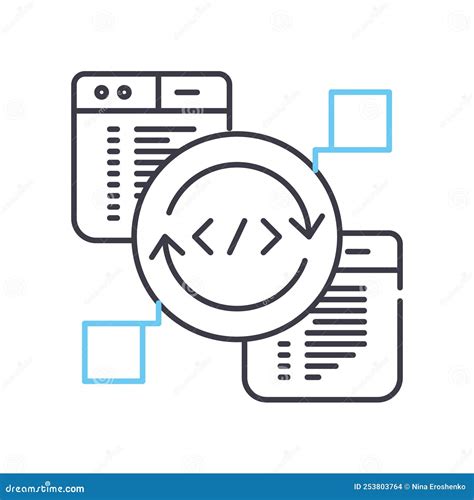 Dynamic Code Line Icon Outline Symbol Vector Illustration Concept