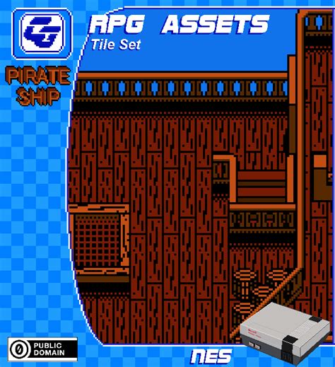 Rpg Tile Set Pirate Ship Nes Gamedev Market