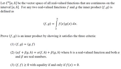 Solved Let C0 Ab Be The Vector Space Of All Real Valued