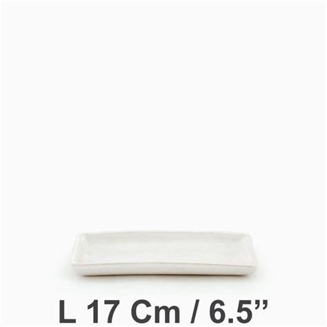 Rectangular Plate 15x9cm65x35 White Velvet Khmer Ceramics And Fine Arts Centre