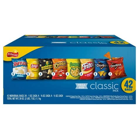 Pack Of 2 Frito Lay Classic Mix Variety Pack Chips 42 Ct