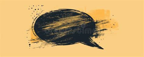 Abstract Grunge Speech Bubble On Yellow Background Artistic Design