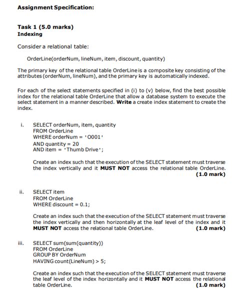 Solved Assignment Specification Task 1 50 Marks Indexing