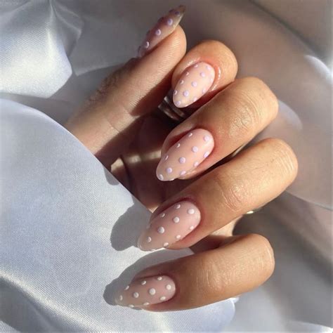 Textured Polka Dot French Nails Art Design