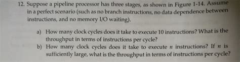Solved Suppose A Pipeline Processor Has Three Stages As Chegg