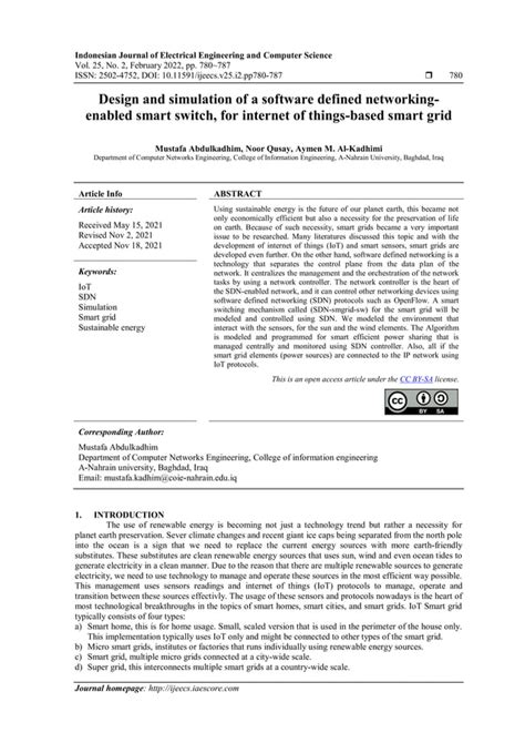 Design And Simulation Of A Software Defined Networkingenabled Smart Switch For Internet Of