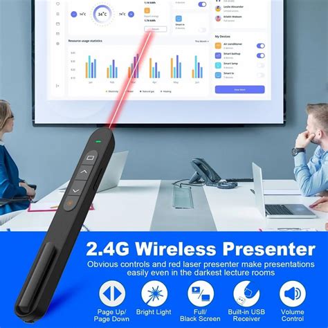 Usb A And Usb C Presentation Clicker With Control Wireless Presenter Remote Ppt Pointer Rf 2