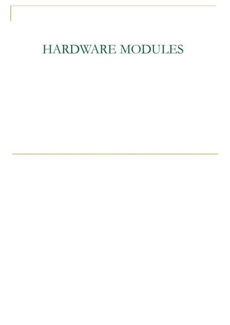 Pdf Hardware Module Dokumentips