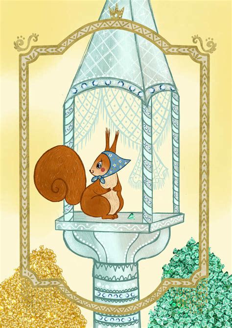 Иллюстрация Сказка о царе Салтане Белочка в стиле детский книжная