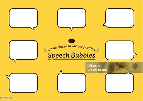 벡터 일러스트 레이 션 세트 의 직사각형 말풍선 다른 방향으로 향 0명에 대한 스톡 벡터 아트 및 기타 이미지 0명 곡선 구름 Istock