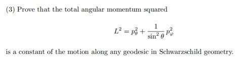 Solved 3 Prove That The Total Angular Momentum Squared 1