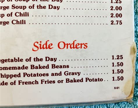 Vintage Lil Sambo Menu June 1991 Acceptable Condition 4656420021