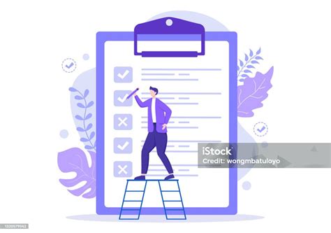 작업 목록 벡터 일러스트레이션을 수행하려면 시간 관리 작업 계획 또는 일일 목표 구성을 나열합니다 방문 페이지 템플릿 가입서에 대한 스톡 벡터 아트 및 기타 이미지 Istock