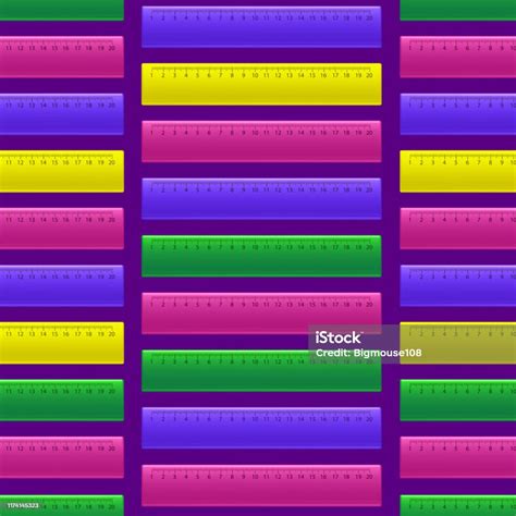 현실적인 상세한 3d 색상 학교 측정 통치자 원활한 패턴 배경 벡터 0명에 대한 스톡 벡터 아트 및 기타 이미지 0명 3차원 형태 개념 Istock