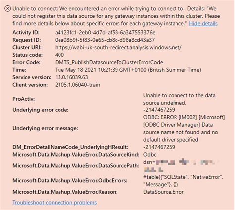 Solved Issues With Non Personal Gateway And Odbc Connecto Microsoft Fabric Community
