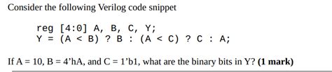 Solved Consider The Following Verilog Code Snippet Reg 40