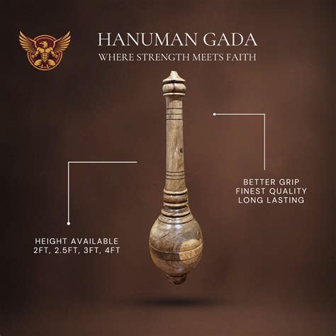 Hanuman Gada Traditional Wooden Gada For Strength Training Garuda