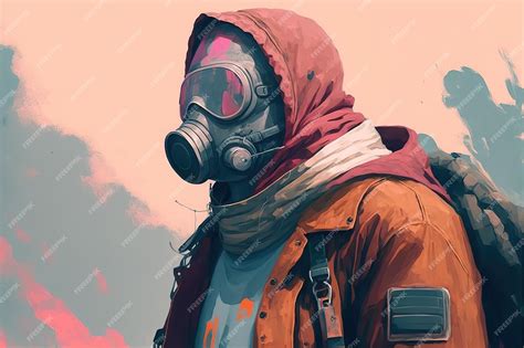 Premium Photo Scifi Concept Of Man Wearing A Futuristic Gas Mask