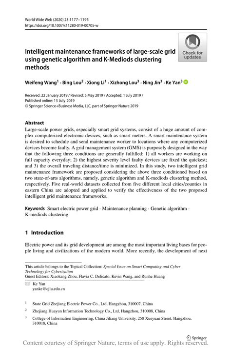 Intelligent Maintenance Frameworks Of Large Scale Grid Using Genetic Algorithm And K Mediods