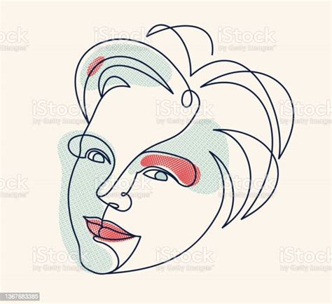 추상적 인 얼굴 소녀 벡터 초상화 추상 미술 여성 머리 손으로 최소한의 현대 작품을 그린 인간의 얼굴 추상화 개성 개념에 대한 스톡 벡터 아트 및 기타 이미지 Istock