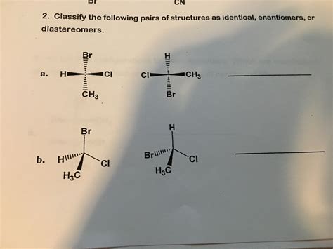 Solved Classify The Following Pairs Of Structures As