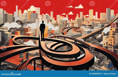 Photo Of A Man Standing On A Bridge Overlooking A Bustling Cityscape