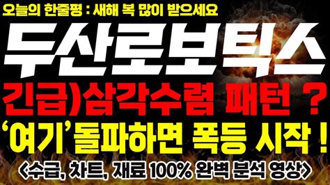 두산로보틱스 주가전망 🚨긴급🚨최근 조정은 삼각수렴 패턴이다 여기 돌파하면 다시 폭등 시작합니다🔥 두산로보틱스주가 두산로보틱스 로봇관련주 Youtube