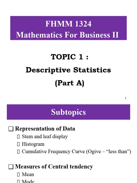 Topic 1 A Pdf Statistics Probability Distribution