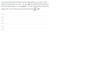 Solved Convince Yourself That The Image Of The Square U Chegg Com