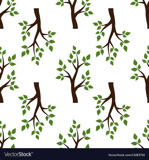 Trees Seamless Pattern Royalty Free Vector Image