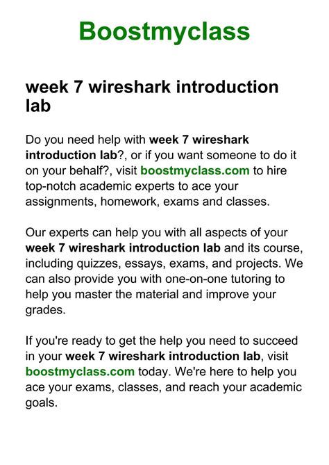 Week Wireshark Introduction Lab By Boost My Class Issuu