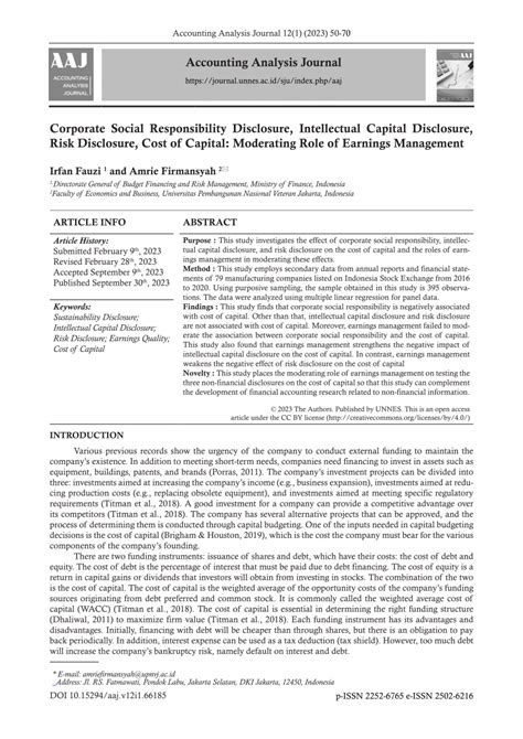 Pdf Corporate Social Responsibility Disclosure Intellectual Capital Disclosure Risk