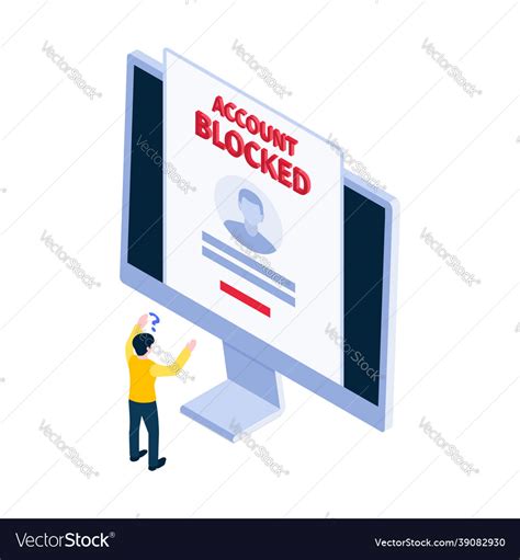 Isometric Blocking Icon Royalty Free Vector Image