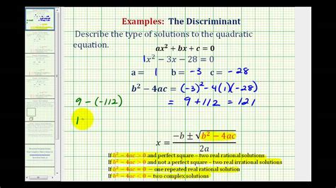Ex The Discriminant Youtube