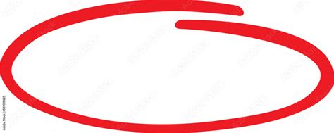 Vecteur Stock Red Circle Pen Draw Highlight Hand Drawing Different
