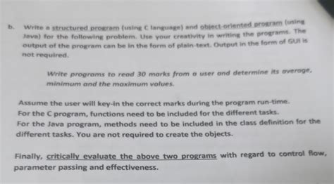 solved b write a structured program using c language and
