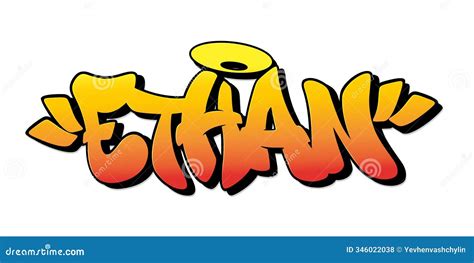 Ethan Male Name Street Art Design Graffiti Tag Ethan Vector Art