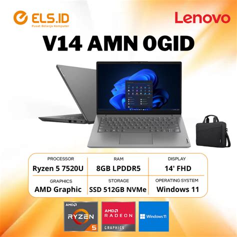 Jual Lenovo V Amn Amd Ryzen U Gb Ssd Gb W Ohs Shopee Indonesia