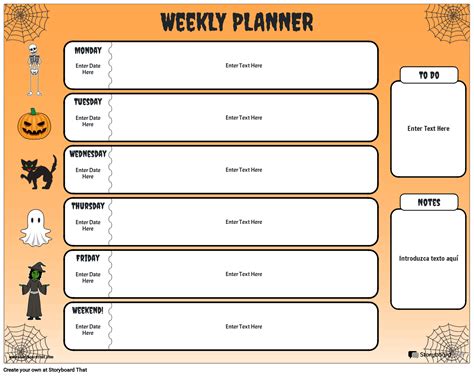 Planificador Semanal 5 Storyboard Por Es Examples