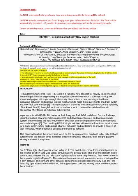 Pdf Repoint Designing A Radically New Switch Machine