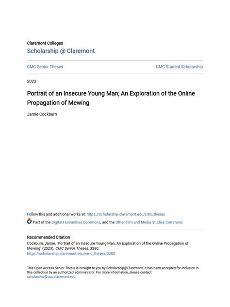 Portrait Of An Insecure Young Man An Exploration Of The Online P Pdf